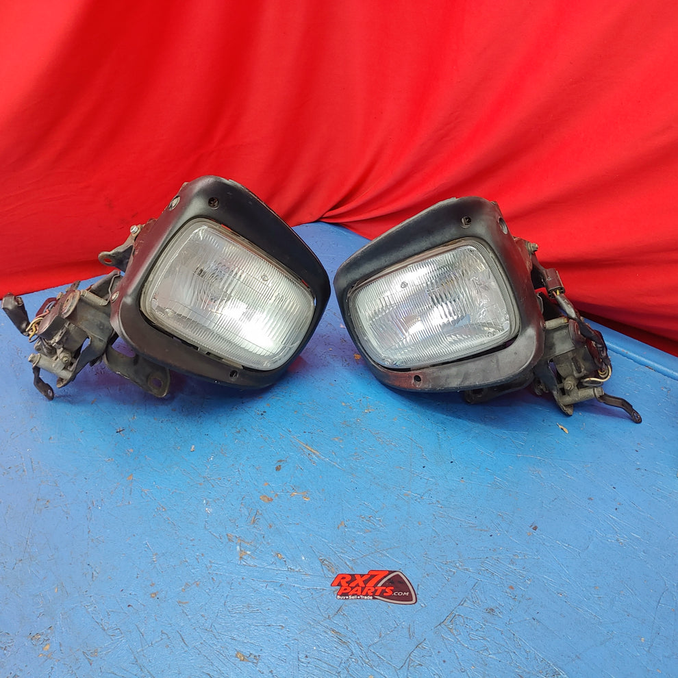 Headlight Set Bezel Motors Lights Assemblies RX7 FD FD3S 93 - 02 Mazda ...